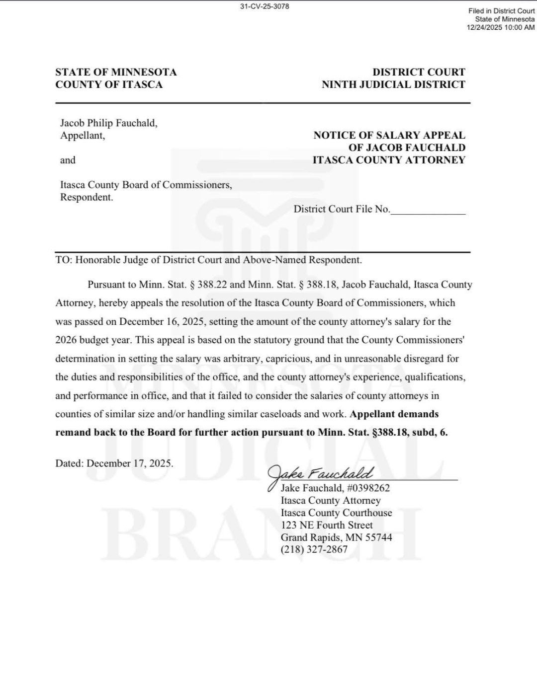 Itasca Co. Attorney Sues to Increase Govt. Salaries; Taxes Will Go Up ...