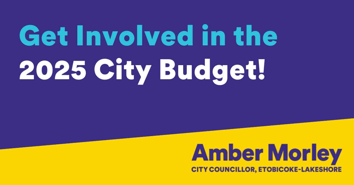 Get Involved in the 2025 City Budget! - Amber Morley, Etobicoke–Lakeshore