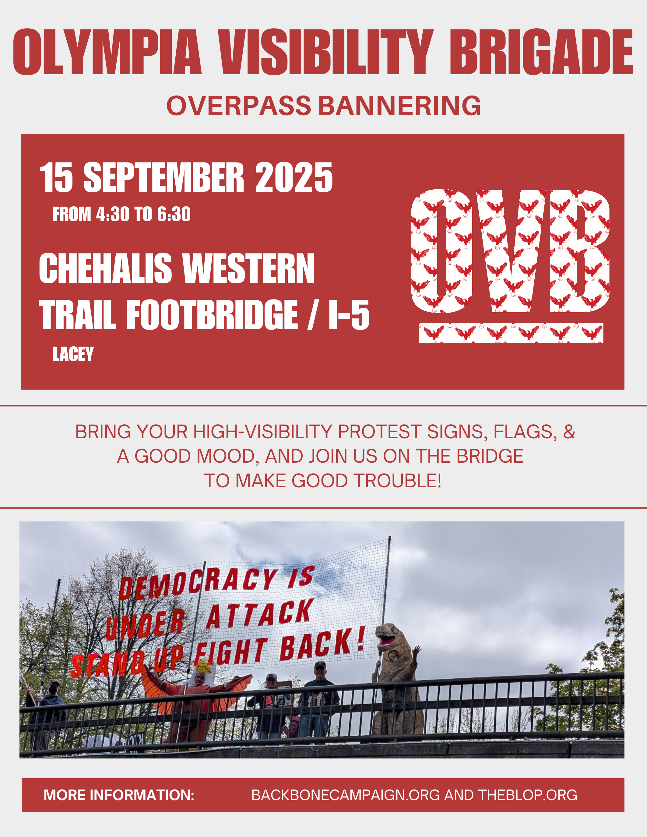 Olympia Visibility Brigade at Chehalis Western Trail over I-5