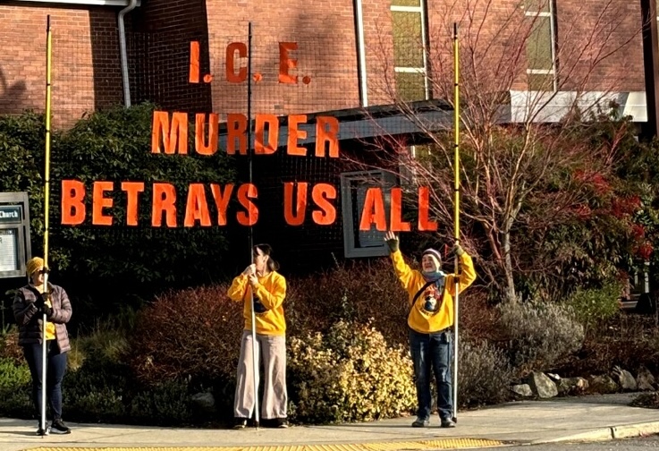 50th & I-5 Overpass Banner Team - Backbone Campaign