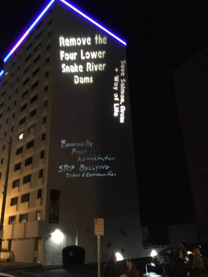 Digital Projection Outside Orca Task Force Meeting: Tacoma - Backbone Campaign