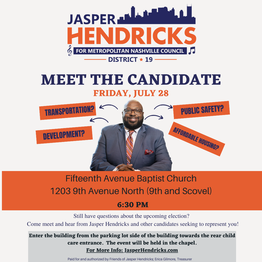 District 19 Candidate Forum - Jasper Hendricks for Nashville Metro Council District 19