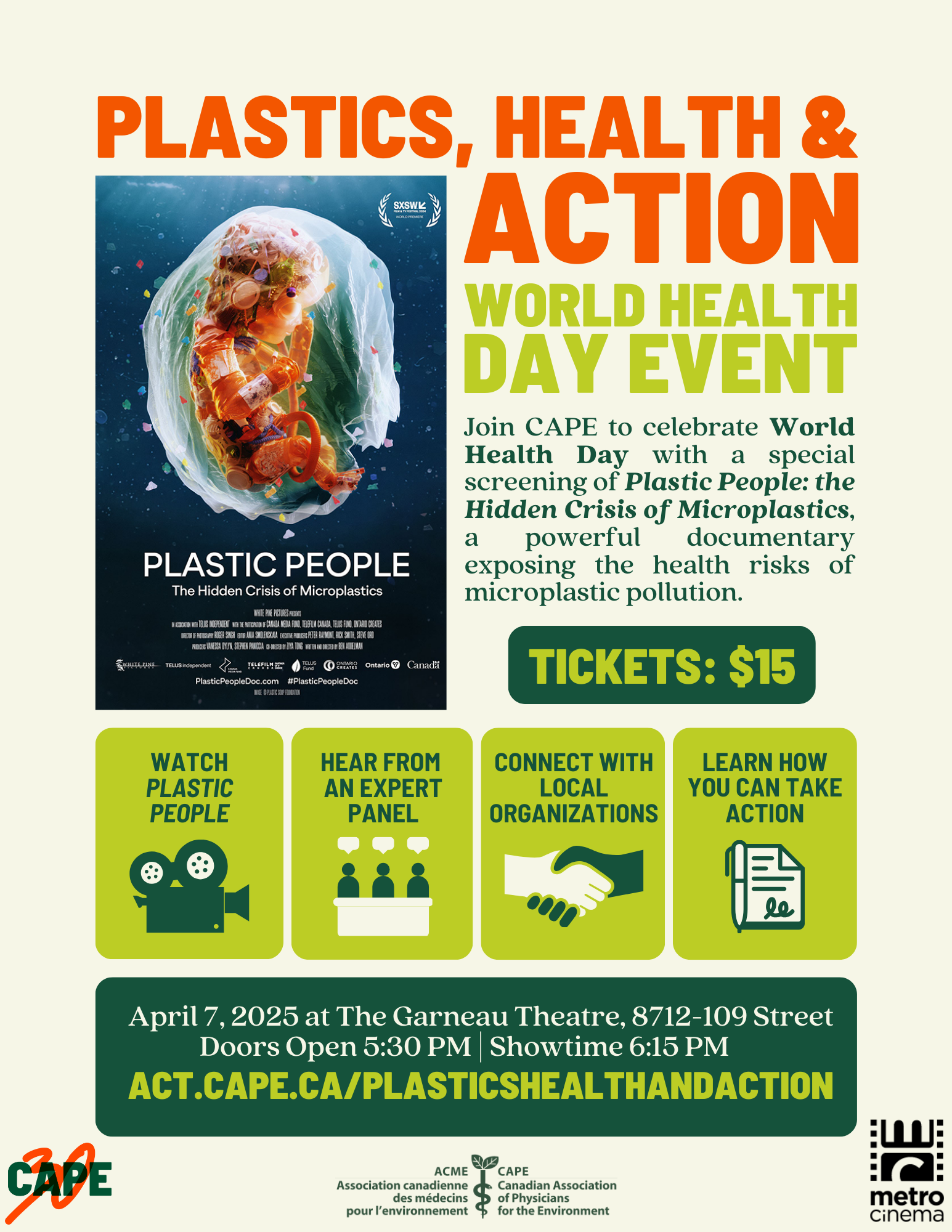 Tickets to "Plastics, Health & Action: A World Health Day Event"