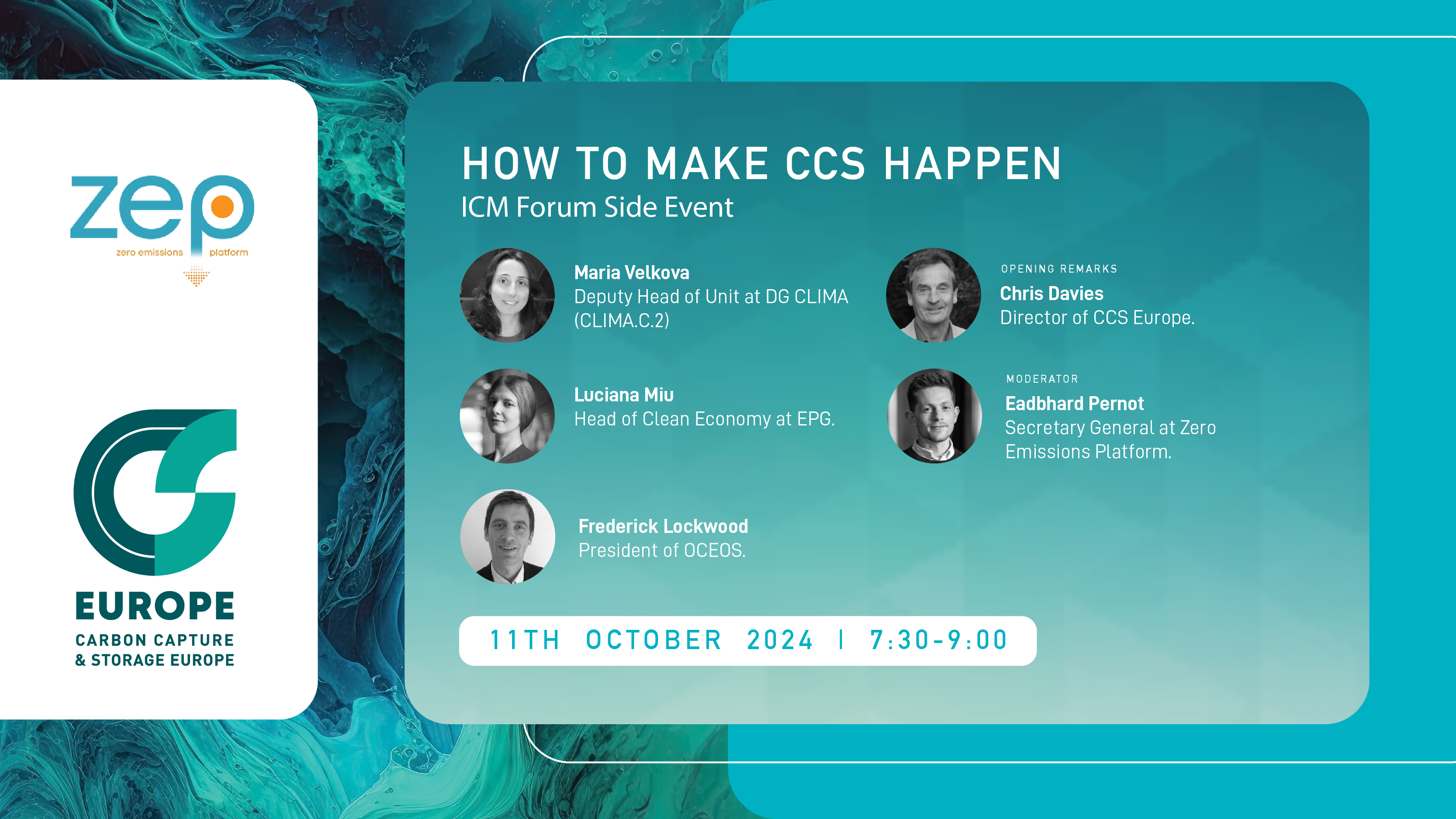 CCS Europe and Zero Emissions Platform ICM Forum side event - How to ...