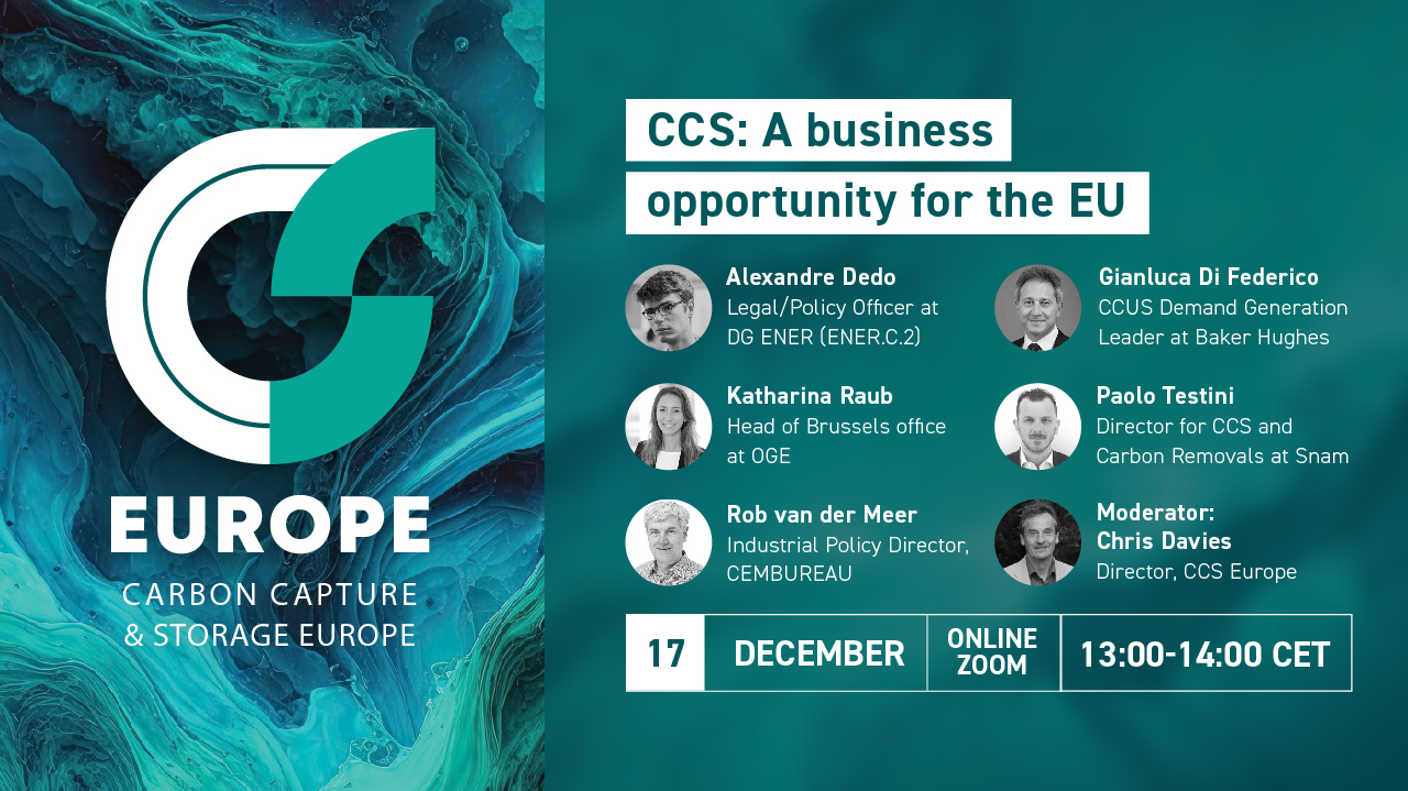 CCS Europe Webinar - CCS: A business opportunity for the EU