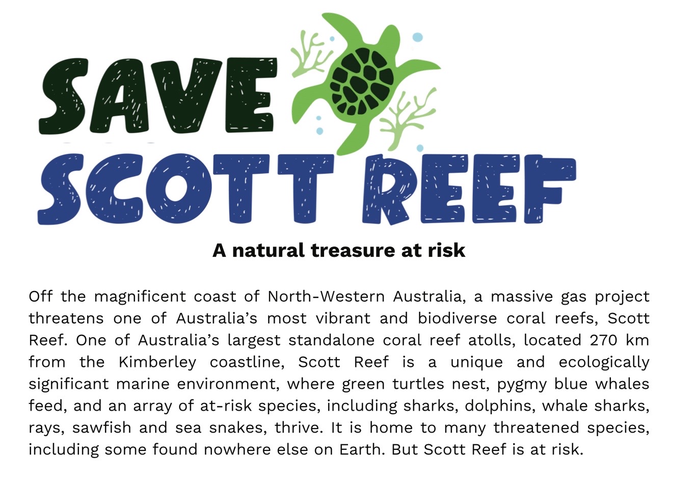 Flyer: Save Scott Reef