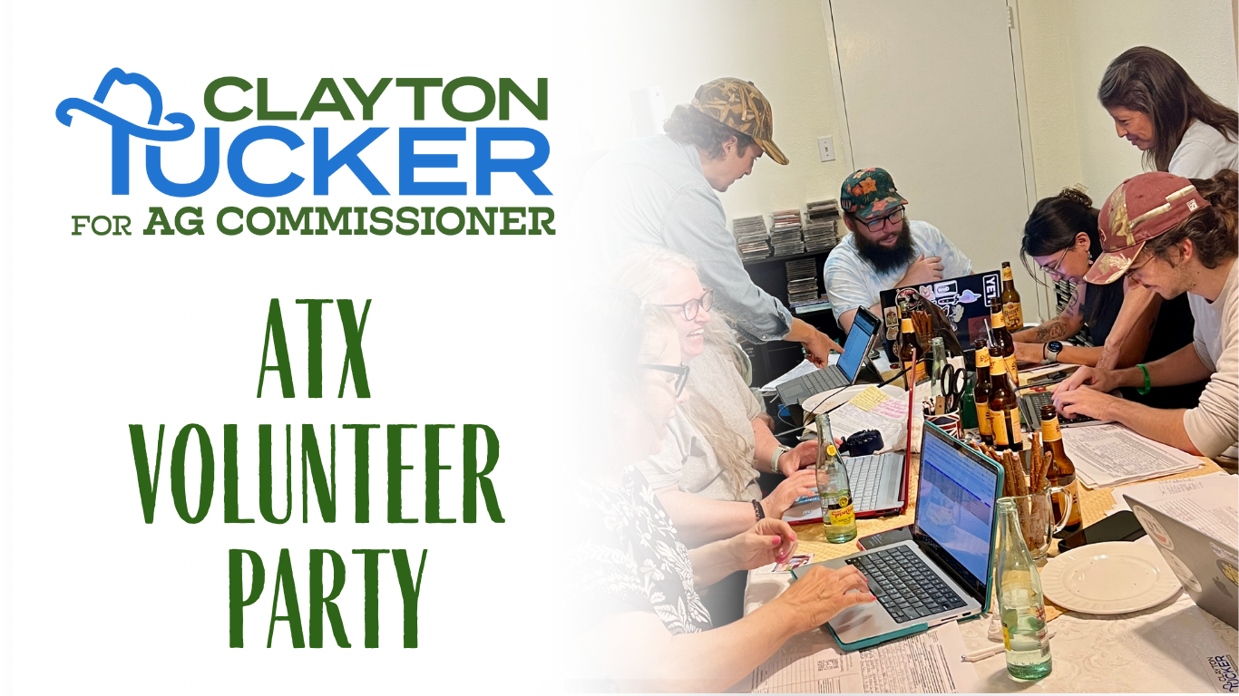 Volunteer Pizza Party (Austin) - Clayton Tucker for TX Agriculture ...