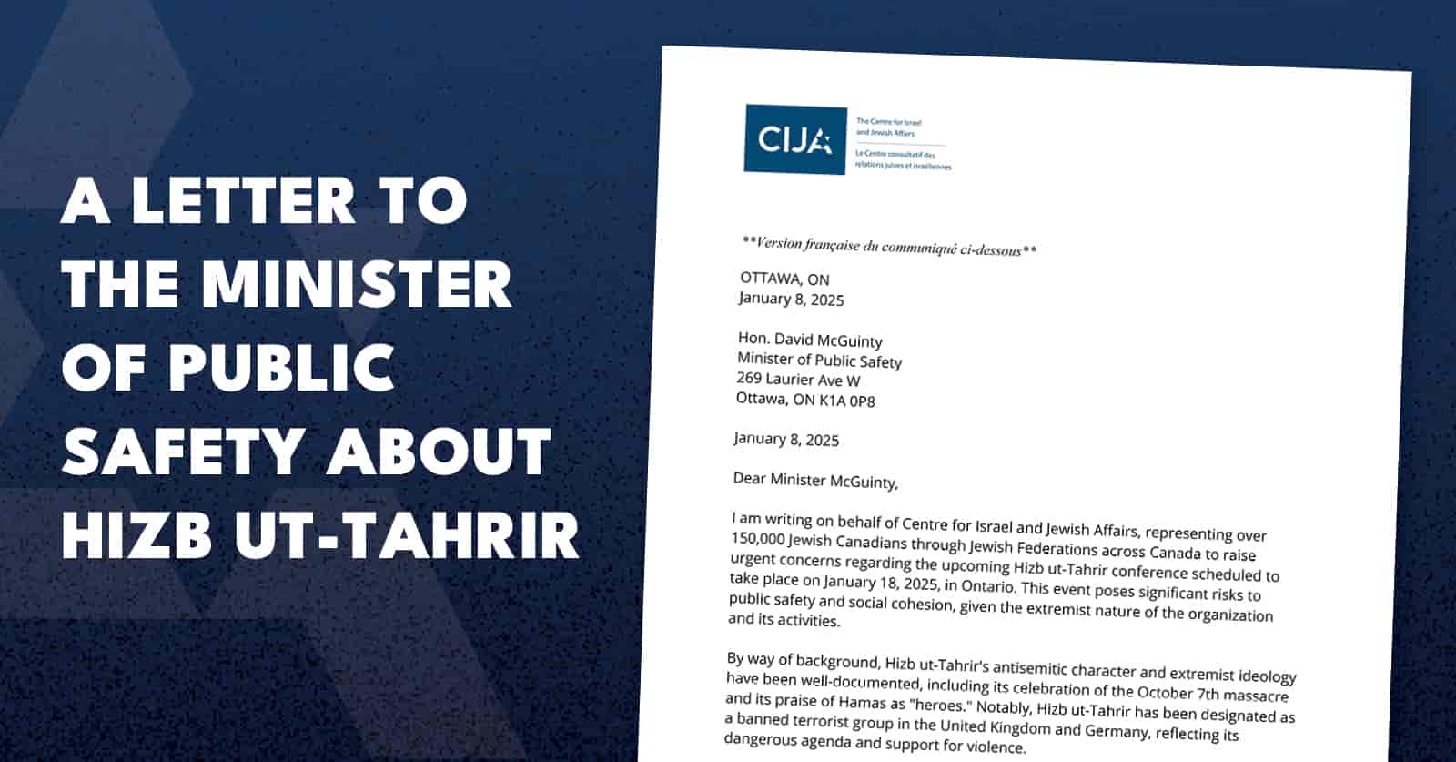 A letter to the Minister of Public Safety about Hizb ut-Tahrir - CIJA ...