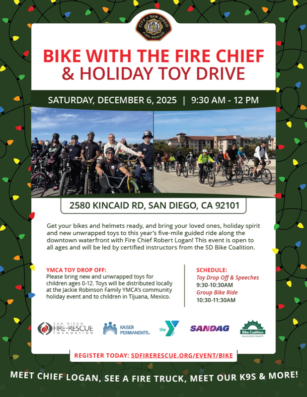 Bike With the Fire Chief & Holiday Toy Drive - Circulate San Diego