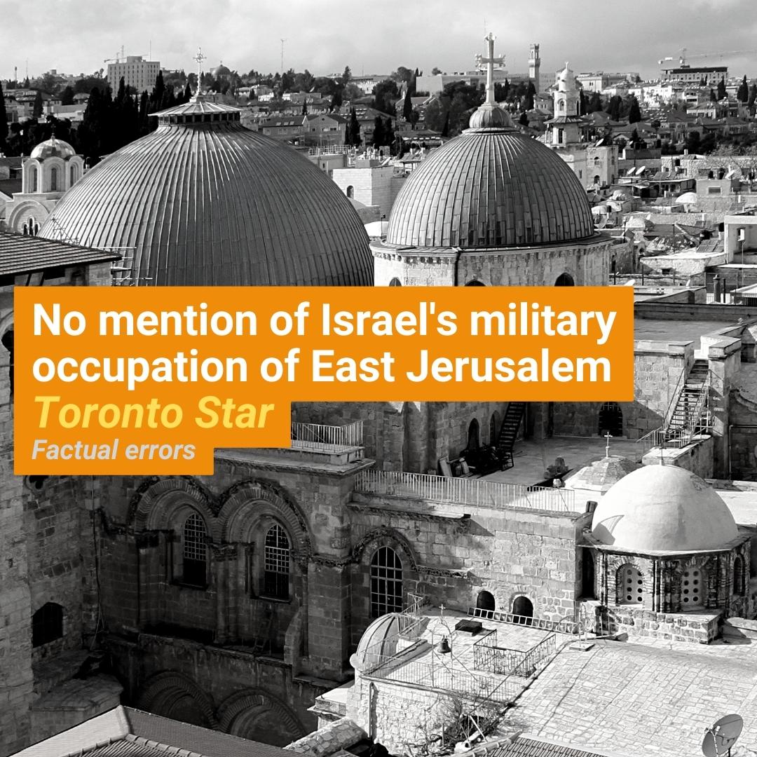 No mention of Israel's military occupation of East Jerusalem - The ...