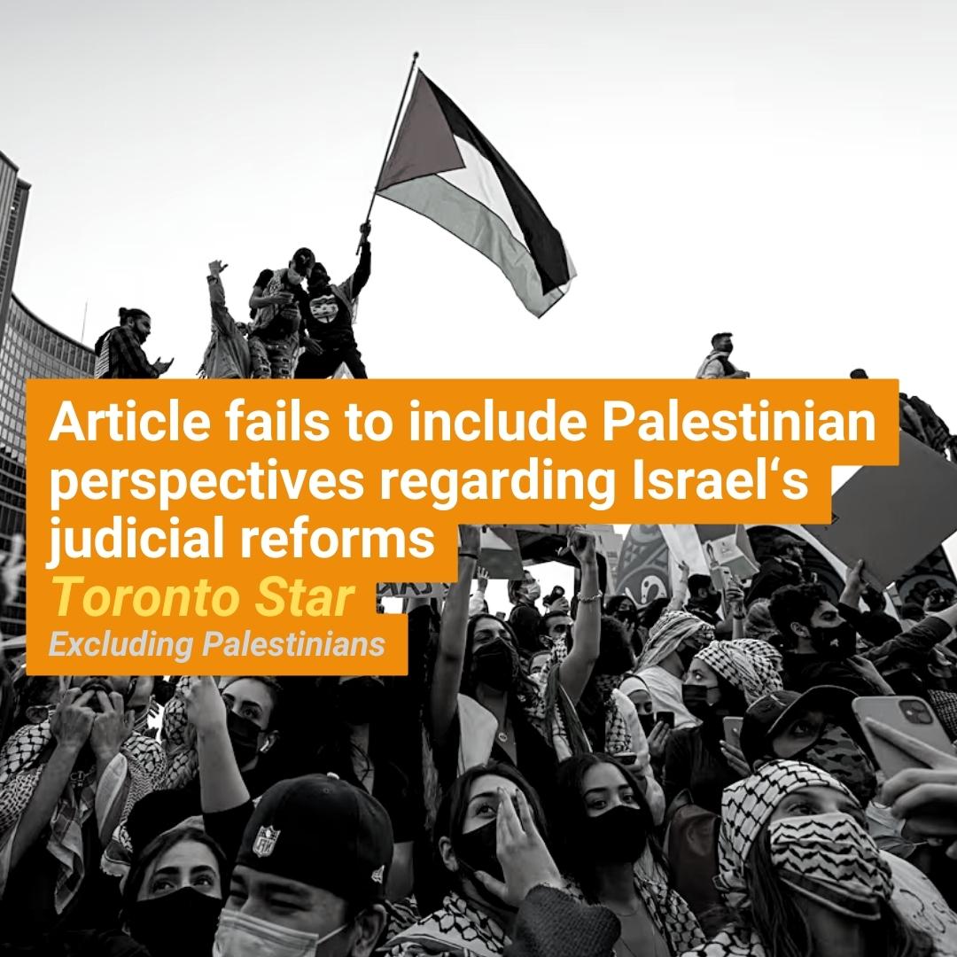 Article fails to include Palestinian perspectives regarding Israel‘s ...