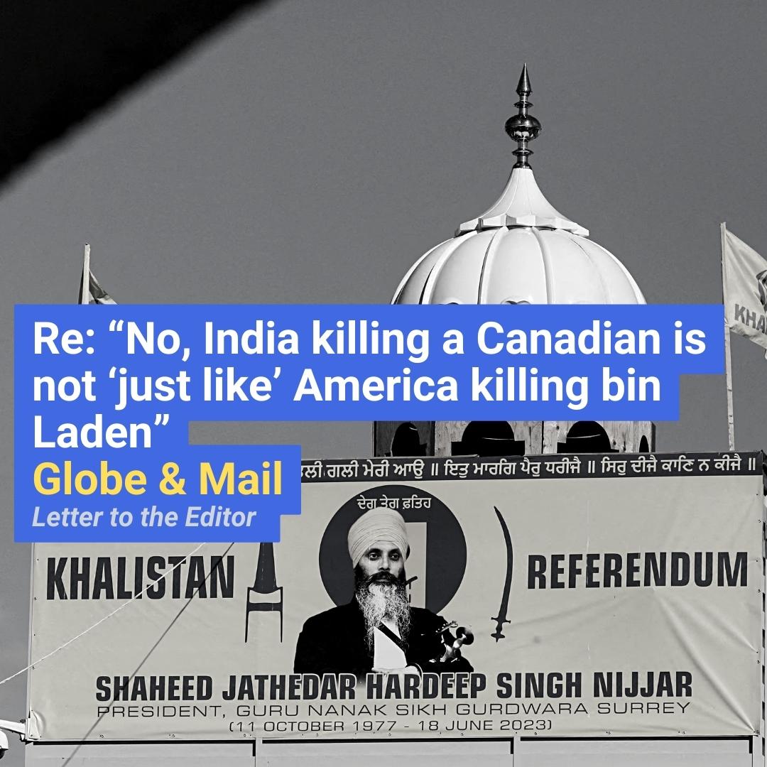 Re: “No, India killing a Canadian is not ‘just like’ America killing ...
