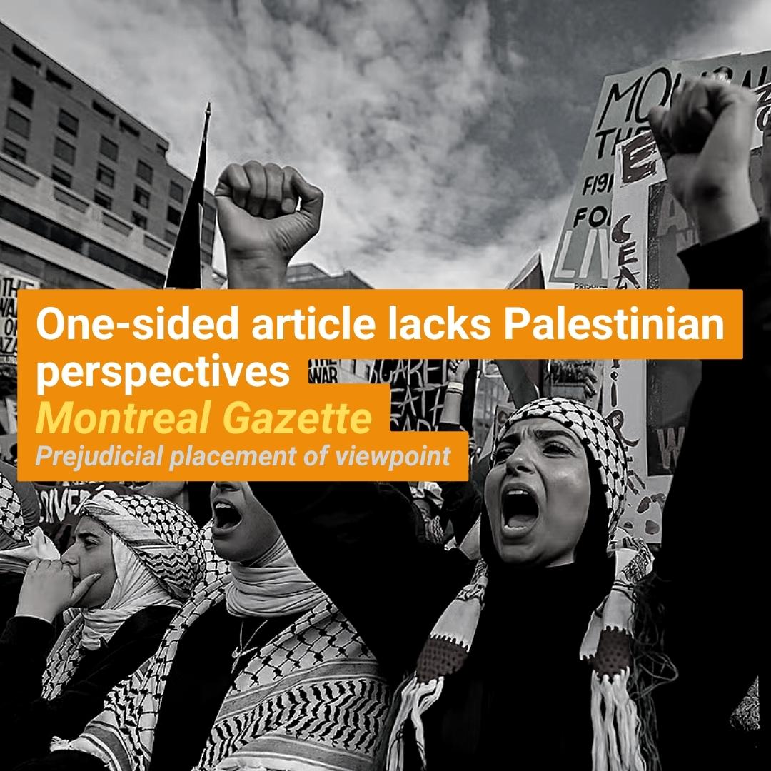One-sided article lacks Palestinian perspectives - The Media ...