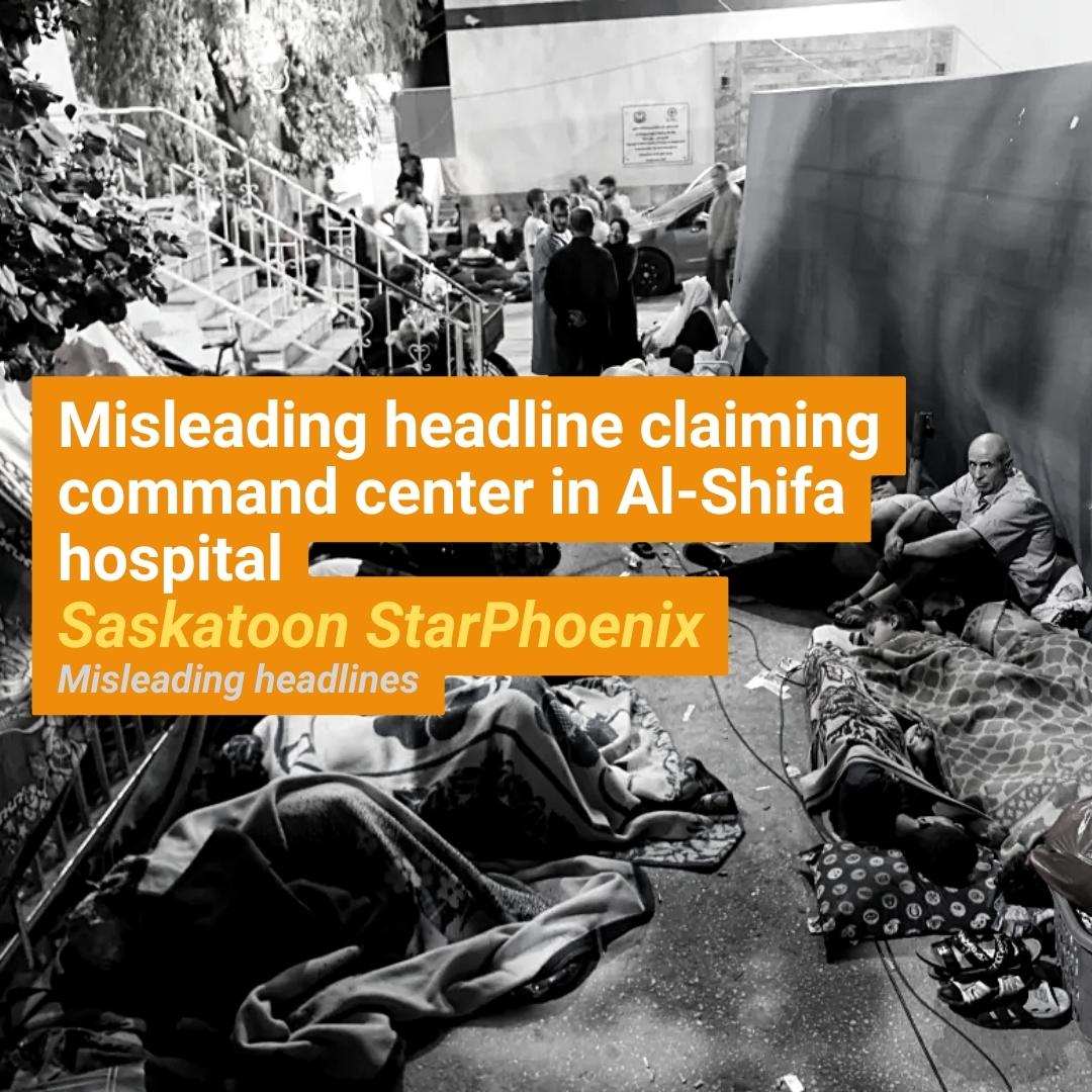 Misleading headline claiming command center in Al-Shifa hospital - The ...