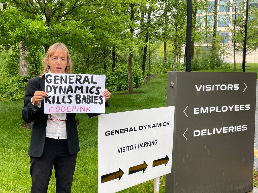 CODEPINK cofounder Medea Benjamin disrupts General Dynamics ...