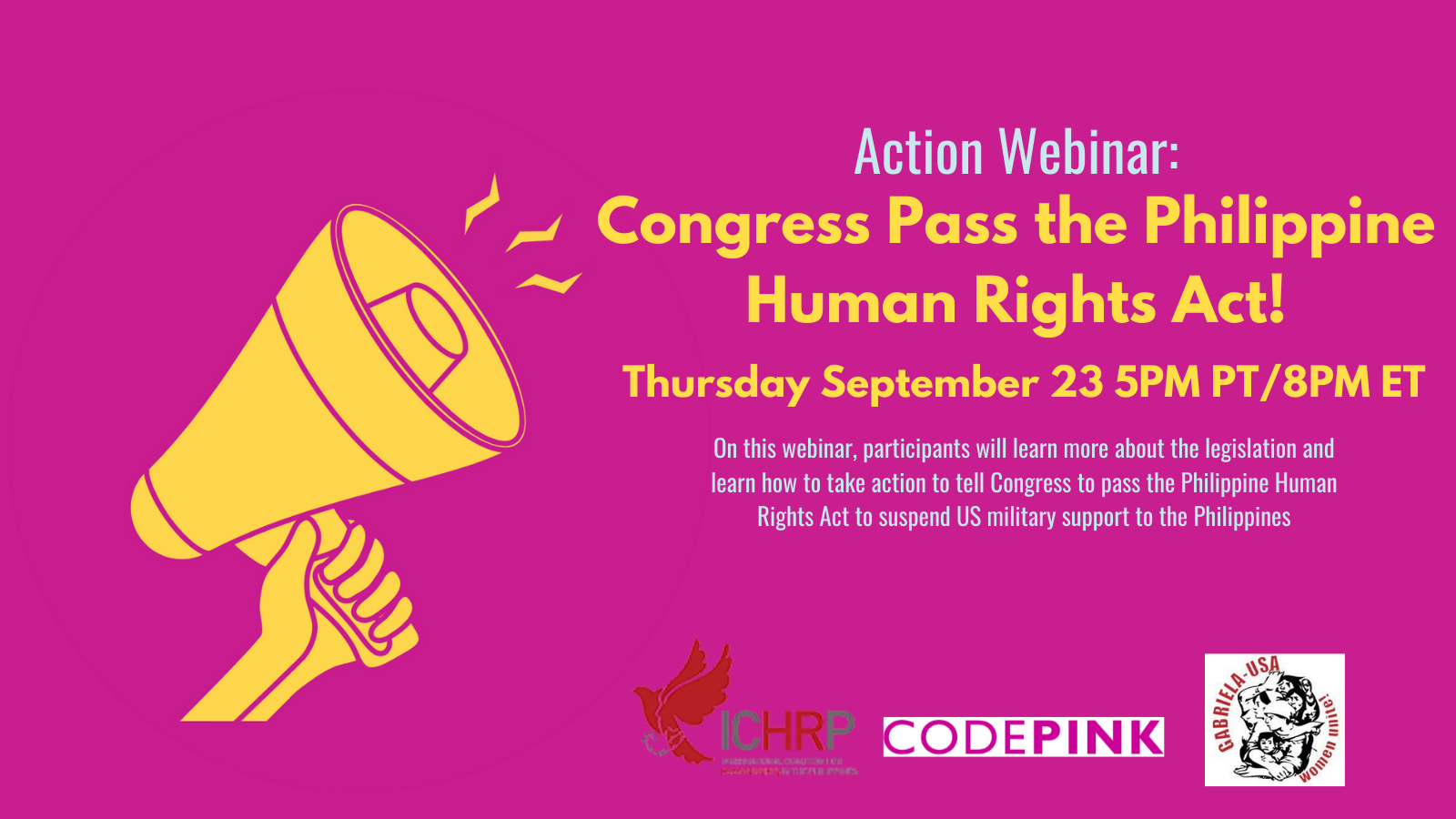 Action Webinar: Pass the Philippine Human Rights Act - CODEPINK - Women ...