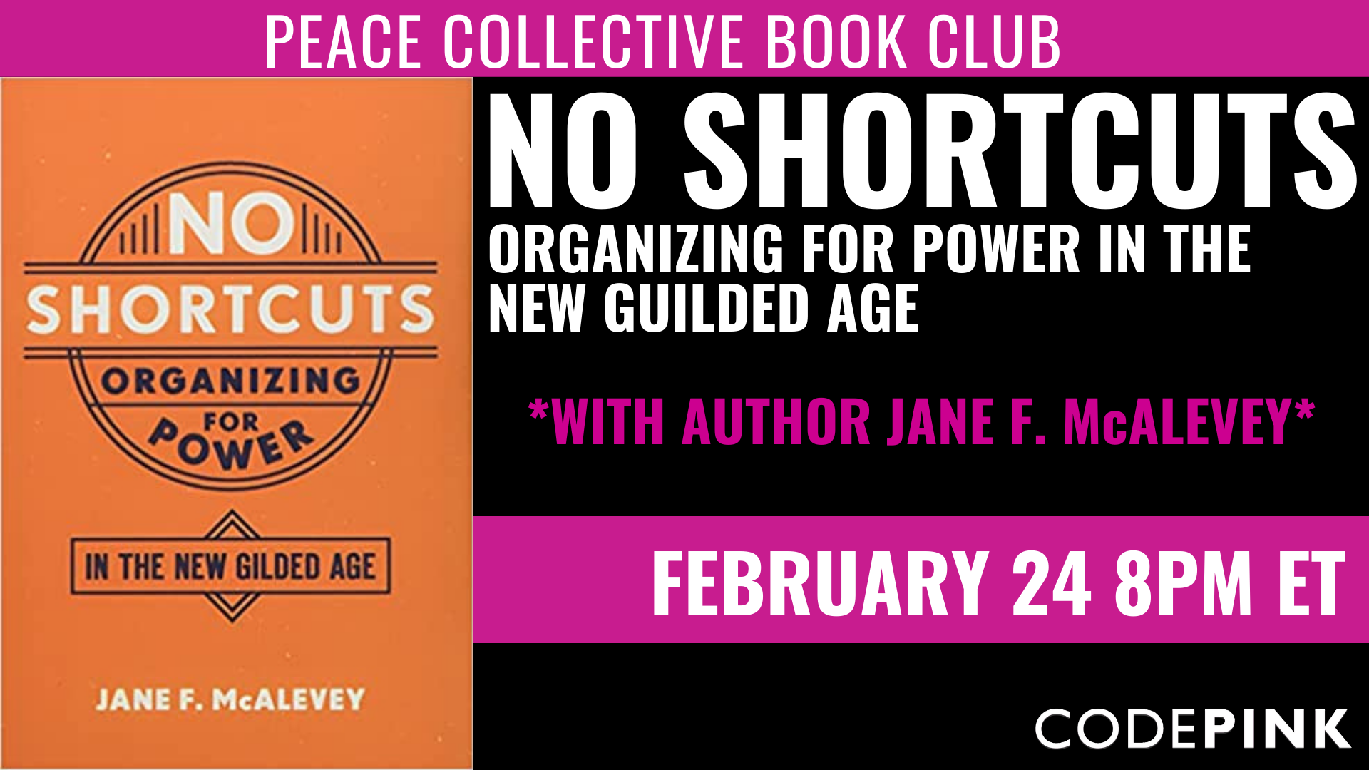 Peace Collective Book Club: No Shortcuts with Jane McAlevey - CODEPINK ...