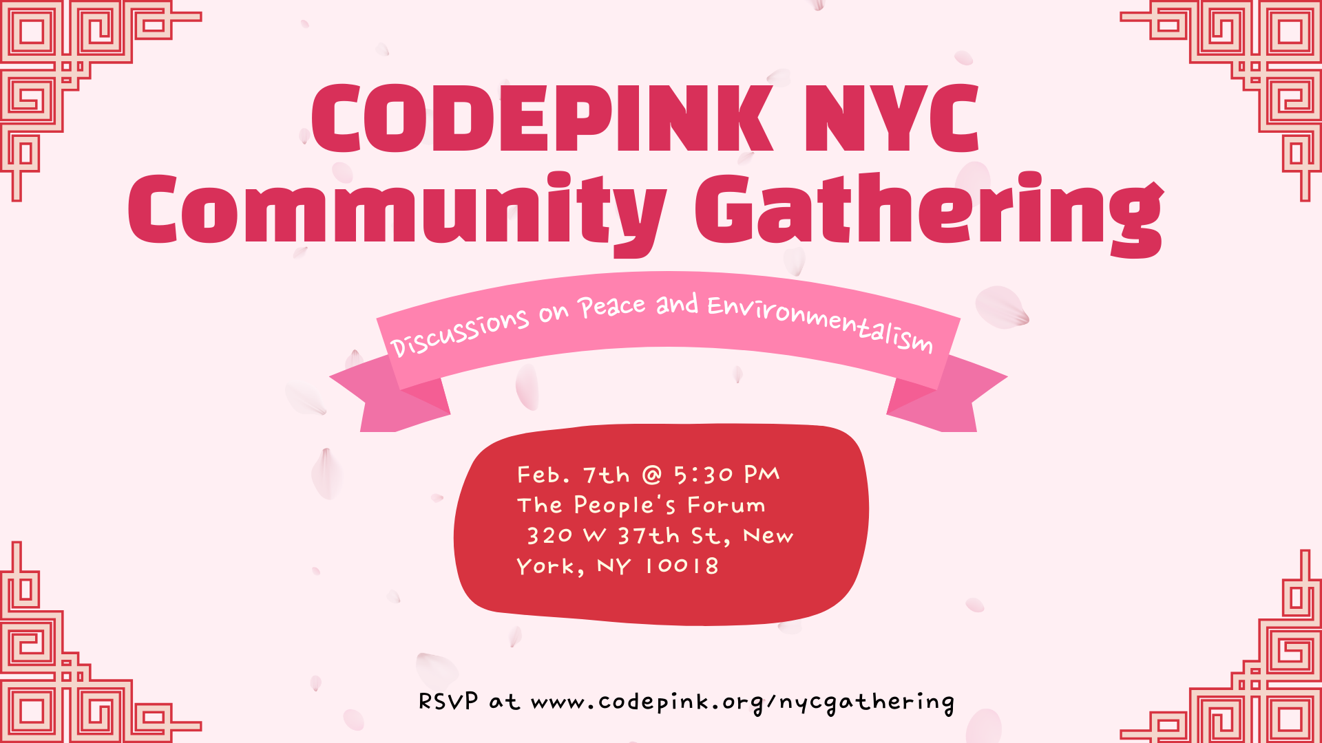 CODEPINK NYC Community Gathering - CODEPINK - Women for Peace