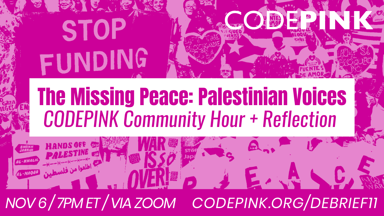 The Missing Peace: Palestinian Voices CODEPINK Community Hour ...
