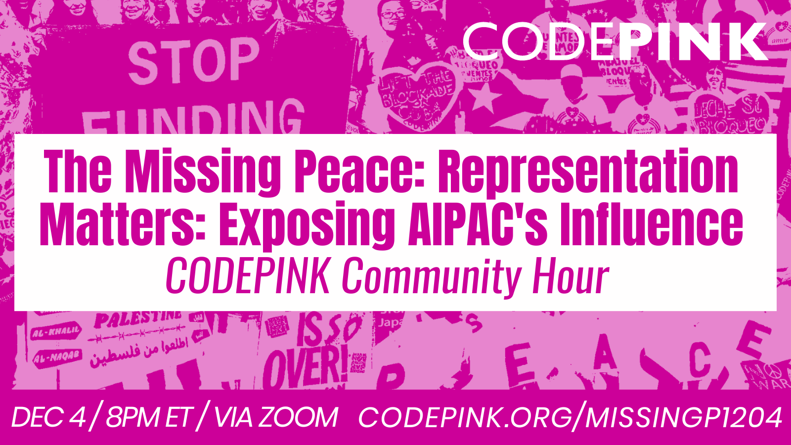The Missing Peace: Representation Matters: Exposing AIPAC's Influence ...
