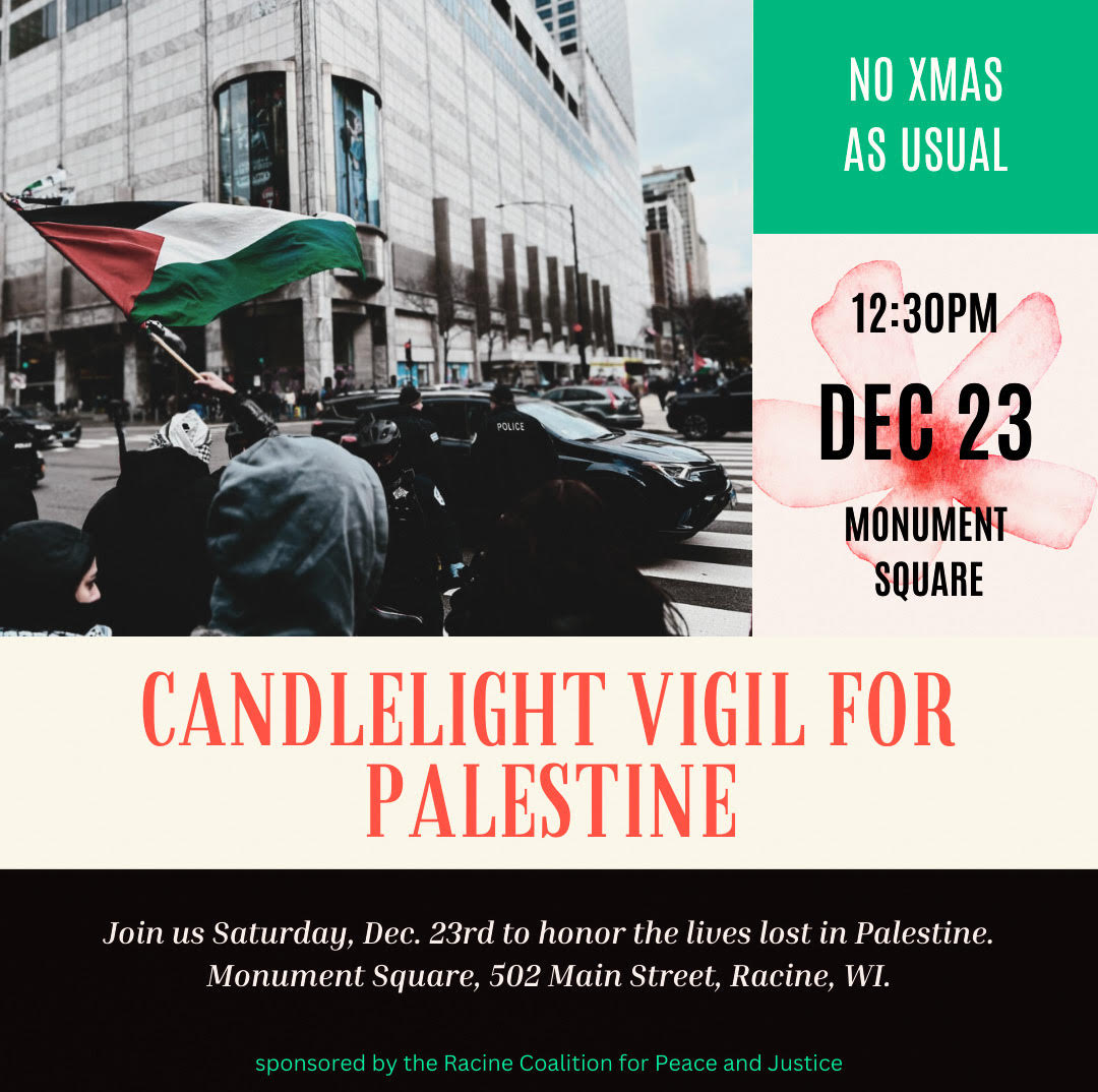 Candelight Vigil for Palestine: Racine - CODEPINK - Women for Peace