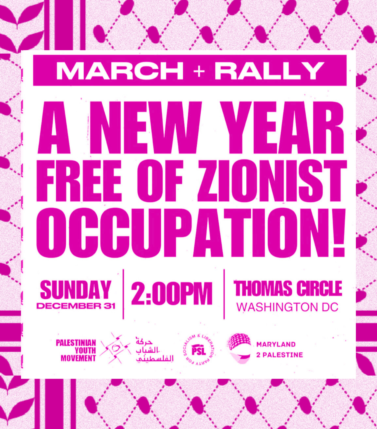 A New Year: Free of Zionist Occupation DC Rally - CODEPINK - Women for ...
