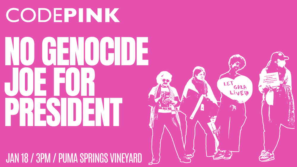 No Genocide Joe for President: Healdsburg, CA - CODEPINK - Women for Peace