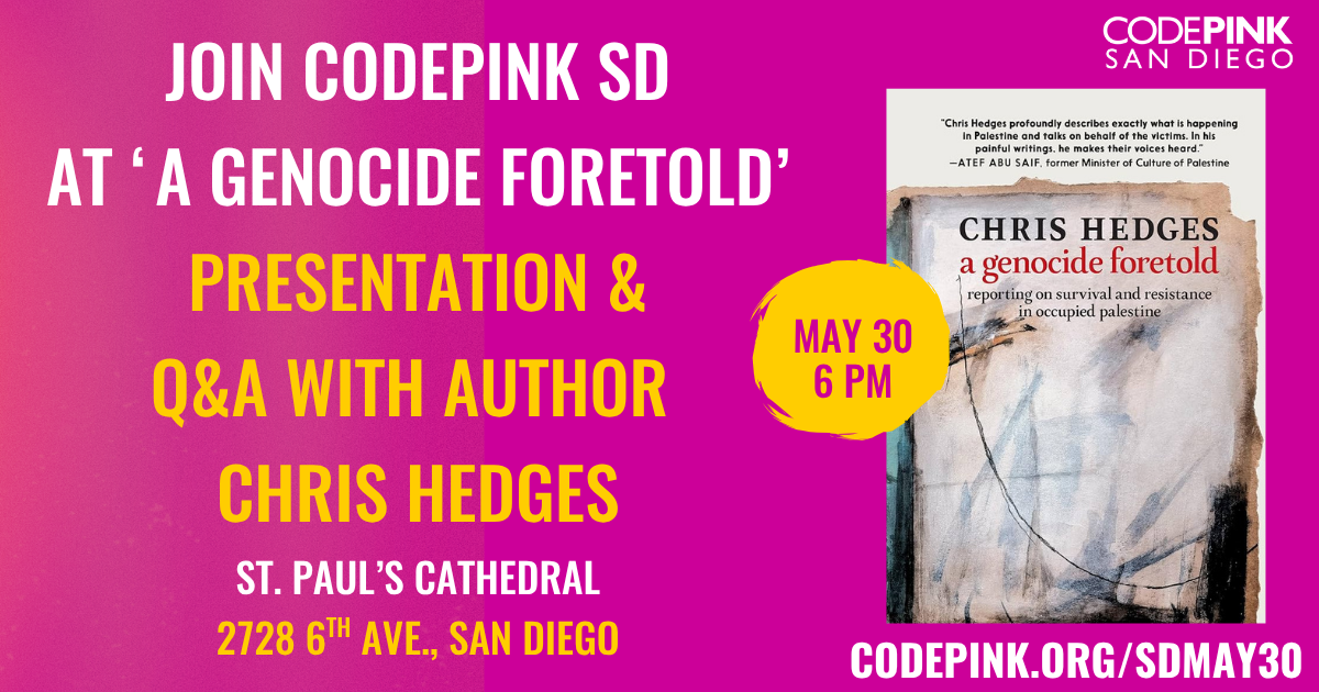 'A Genocide Foretold' Presentation + Q&A With Author Chris Hedges: San ...
