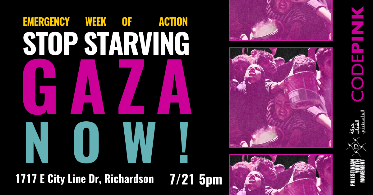 Break the Siege on Gaza NOW! DFW - CODEPINK - Women for Peace