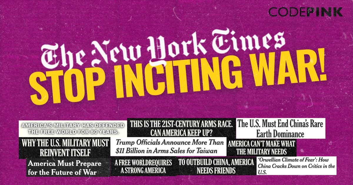 Demand the New York Times Stop Inciting War!
