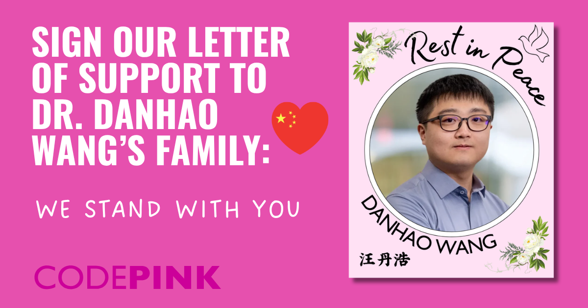 Sign Our Letter of Support to Dr. Danhao Wang's Family: We Stand With You