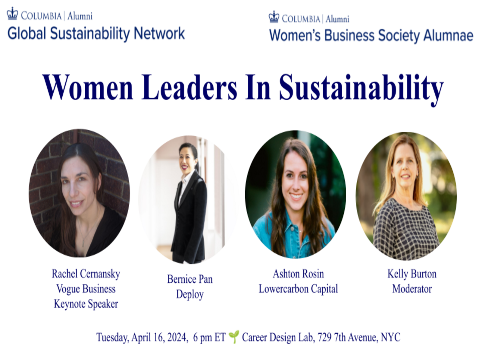 Women Leading in Sustainability - Columbia Alumni Global Sustainability Network