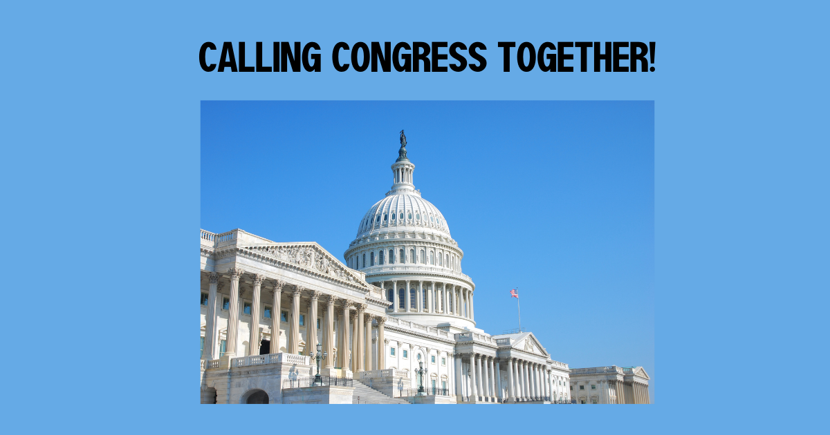 CTD CALLS CONGRESS TOGETHER WEDNESDAYS - PACIFIC TIME