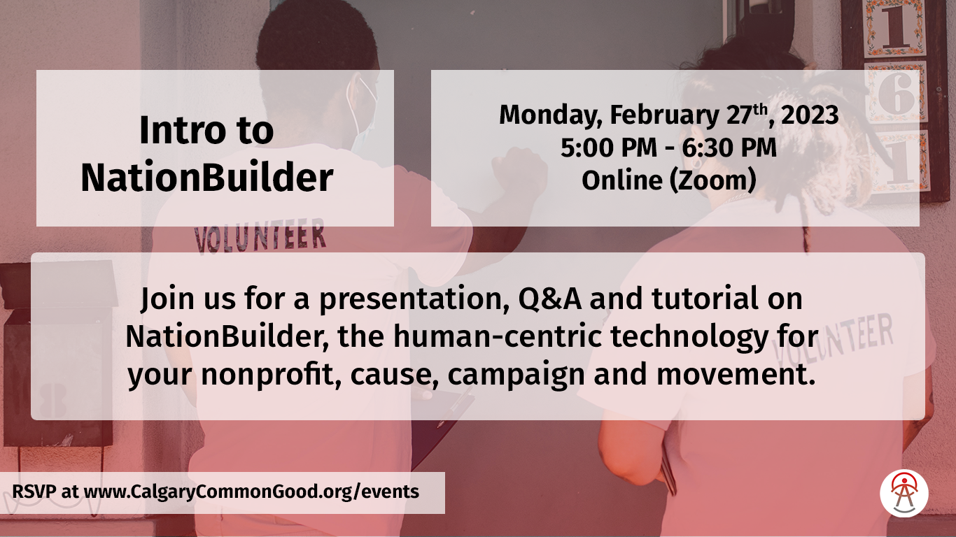 Intro to NationBuilder - Calgary Alliance for the Common Good
