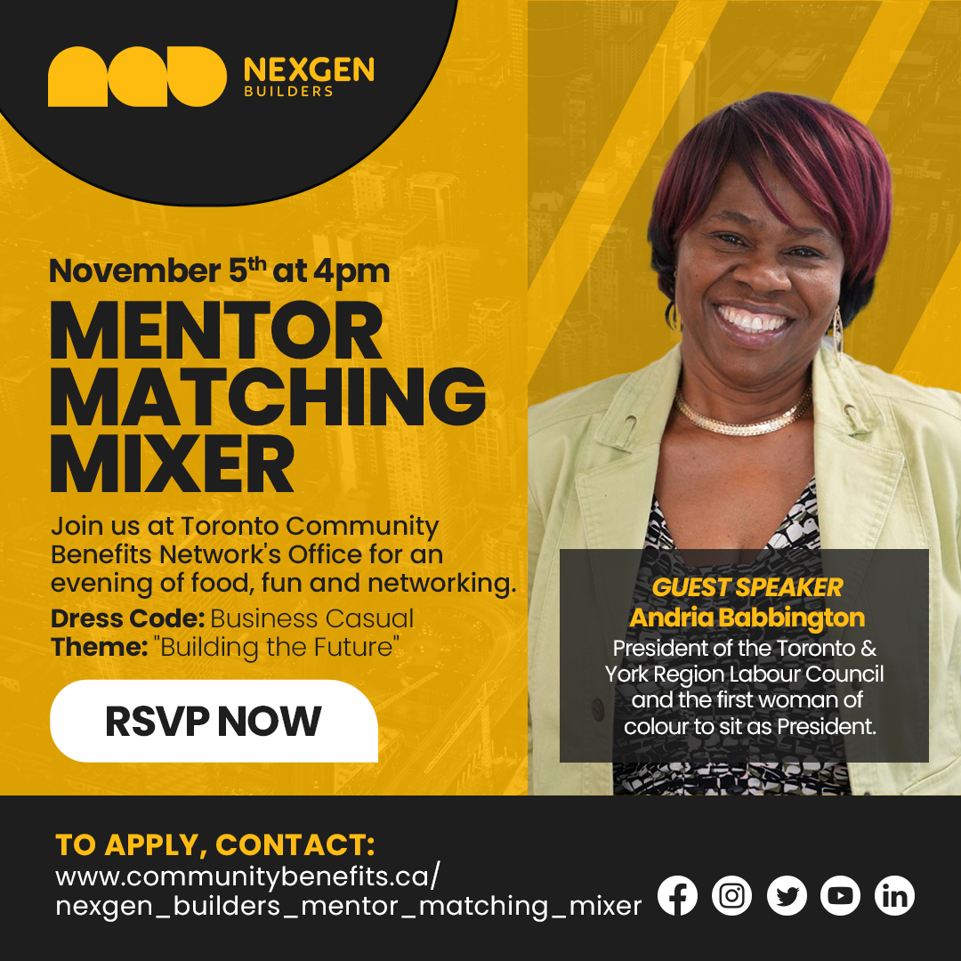 NexGen Builders Mentor Matching Mixer - Toronto Community Benefits Network