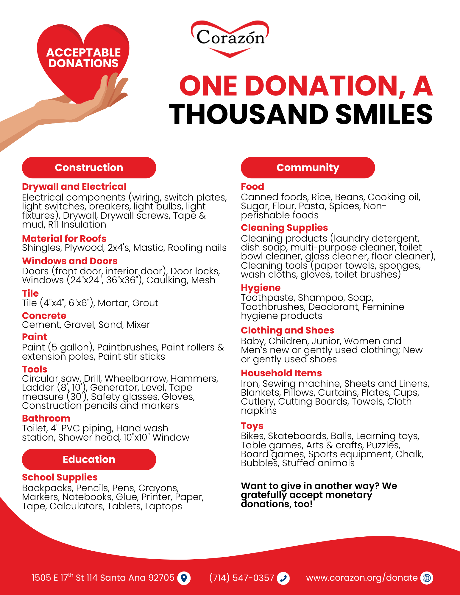 Ways to Give - Corazón, Inc.