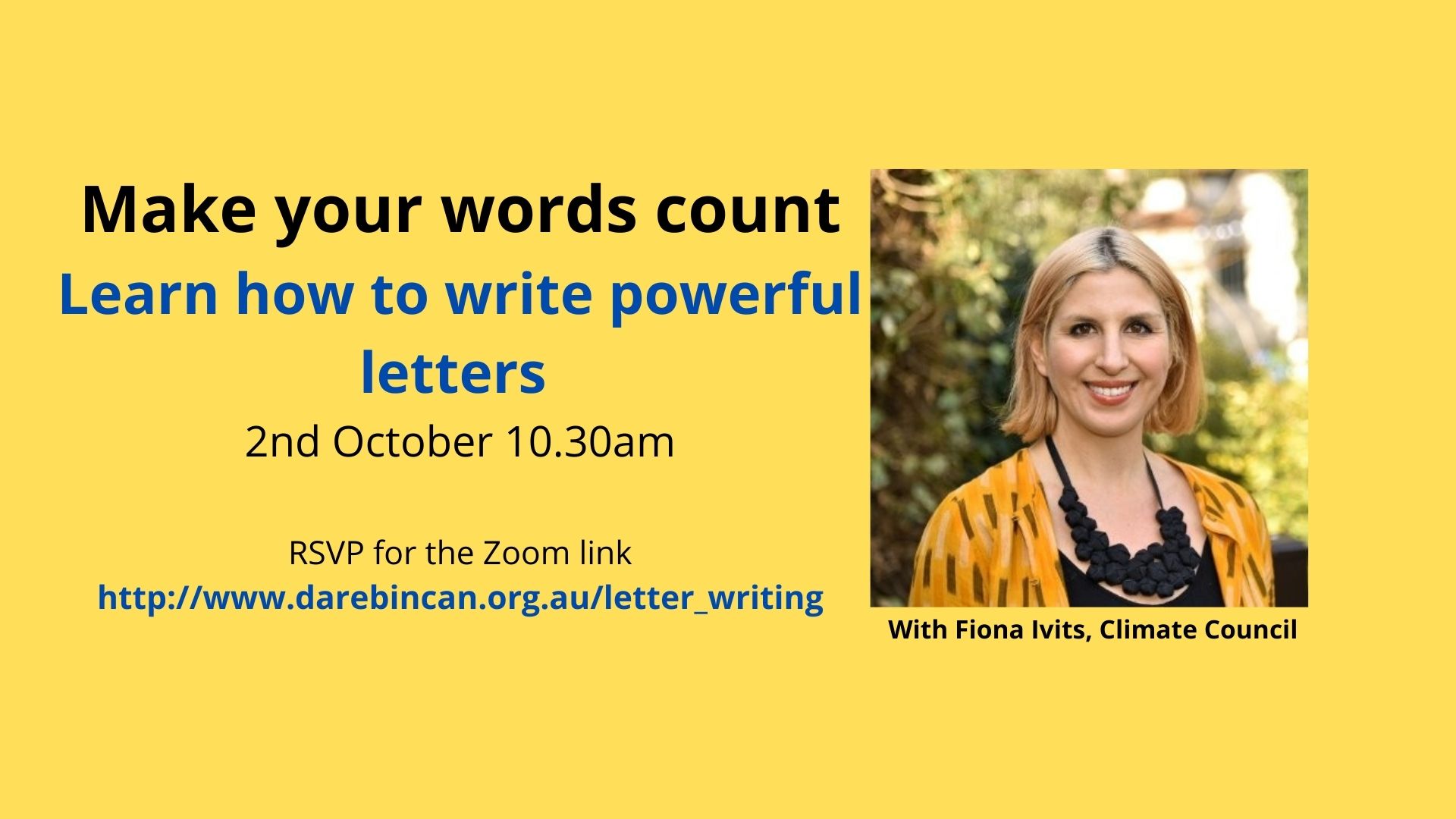 Make your words Count - Darebin Climate Action Now