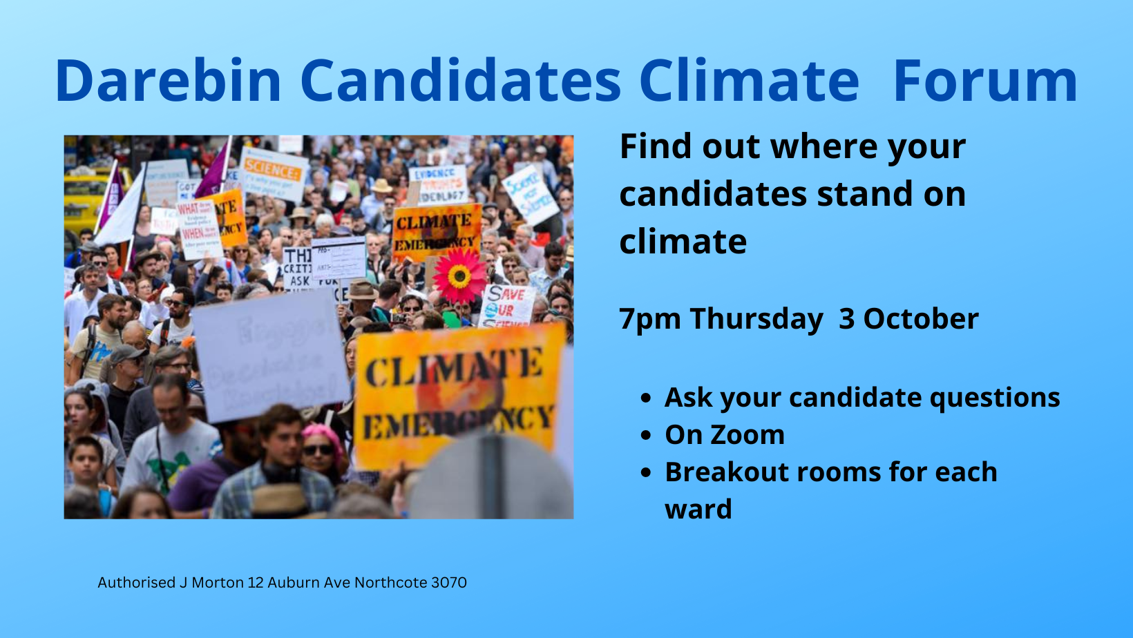 Darebin Candidates Climate Forum - Darebin Climate Action Now