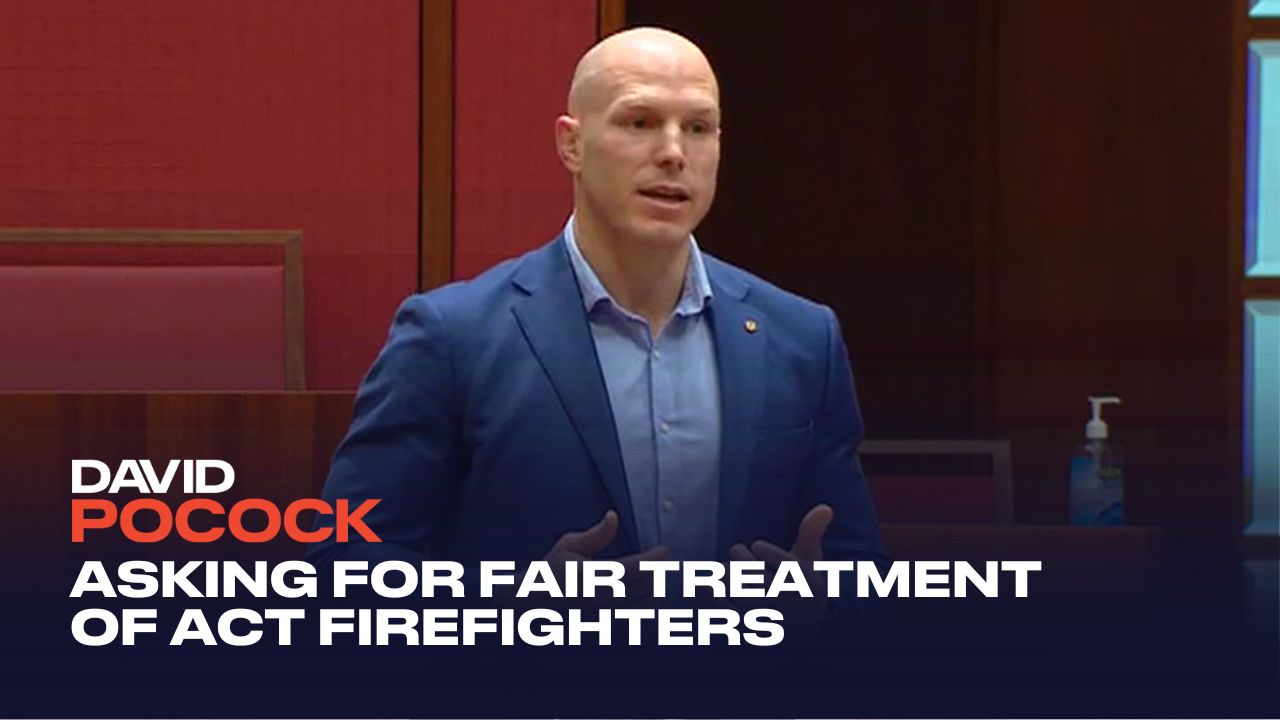 asking for fair treatment of ACT firefighters - David Pocock