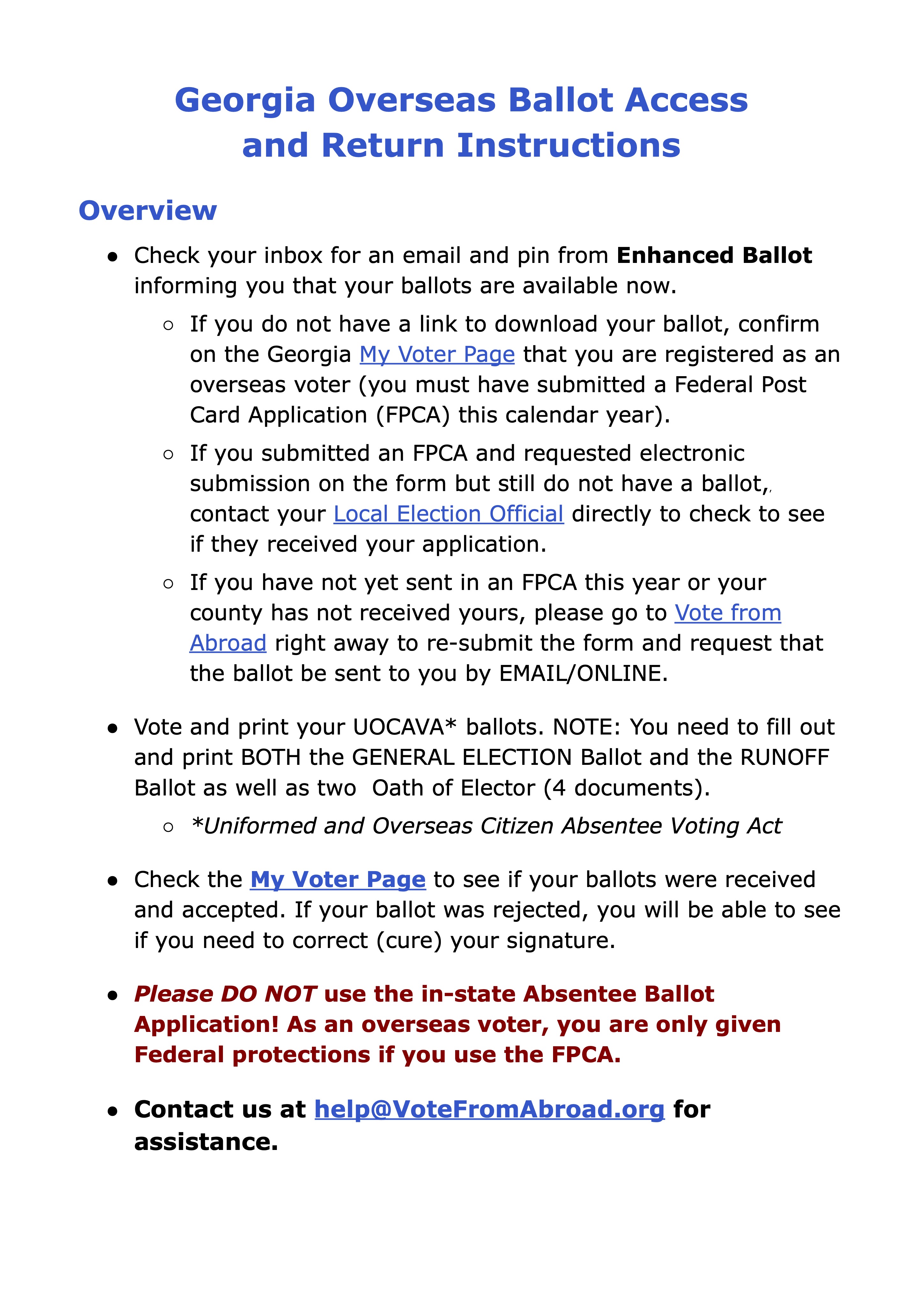 GA Ballot Return - Democrats Abroad