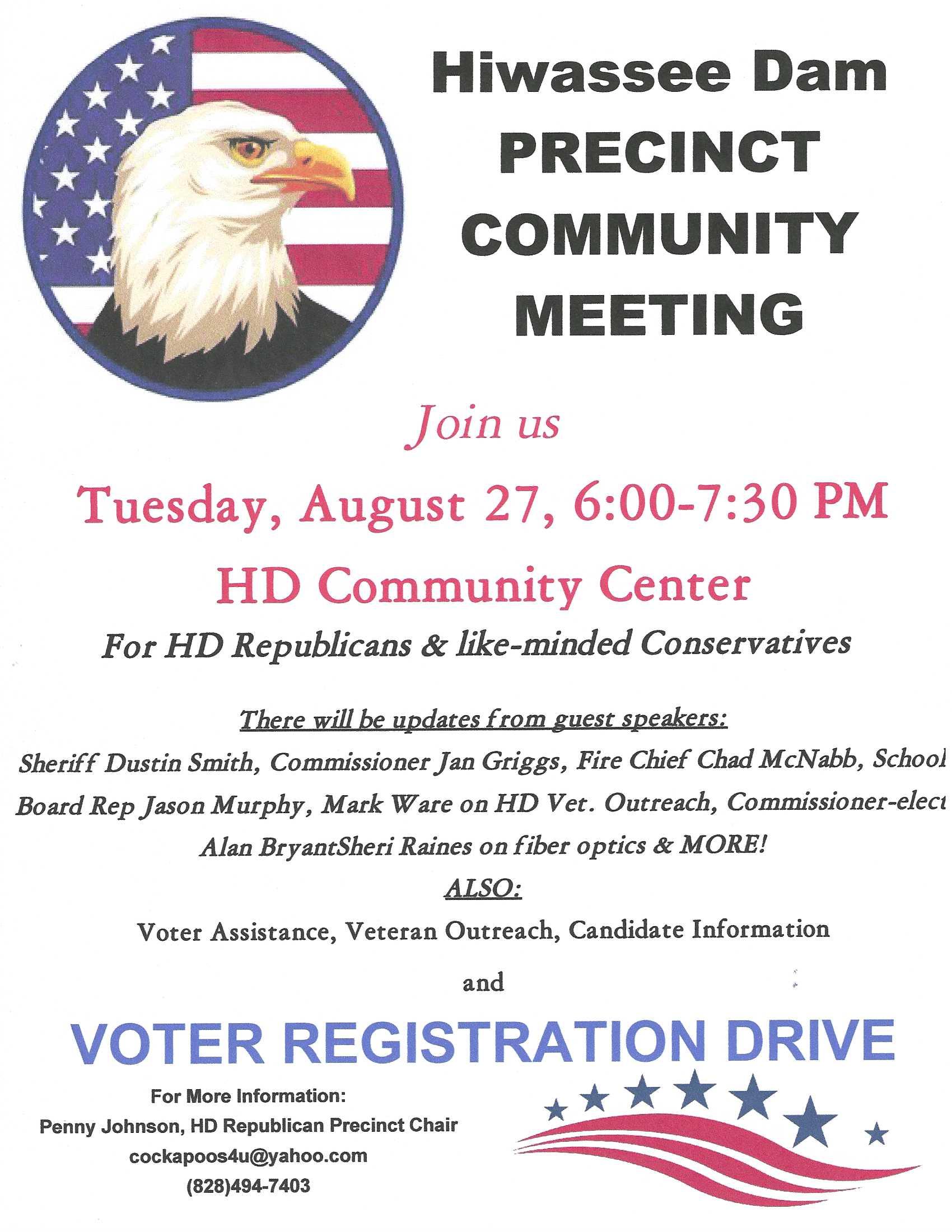 Hiwassee Dam Precinct Community Meeting - Cherokee County Republican Party