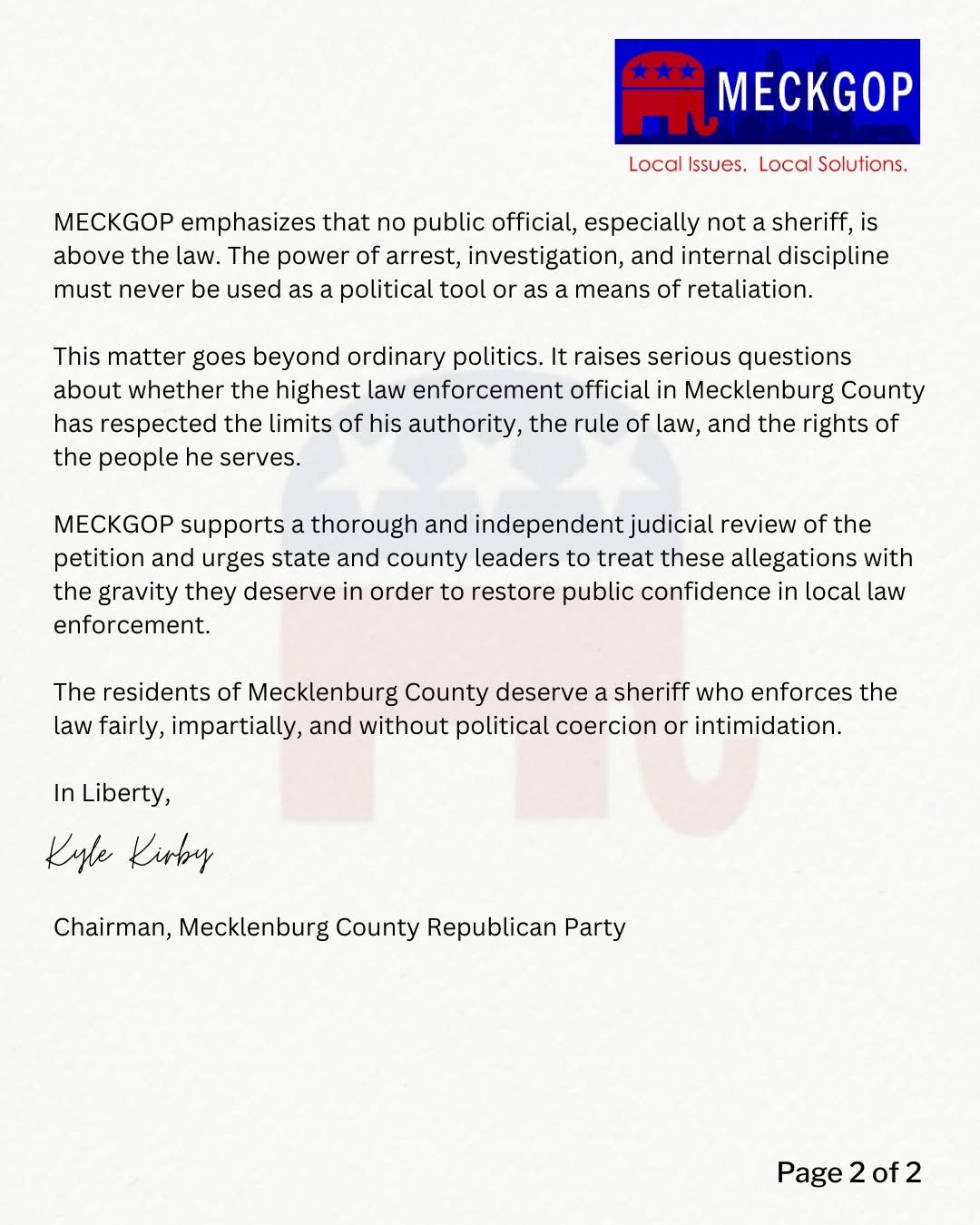 MECKGOP Calls for Accountability Following Court Petition to Remove ...