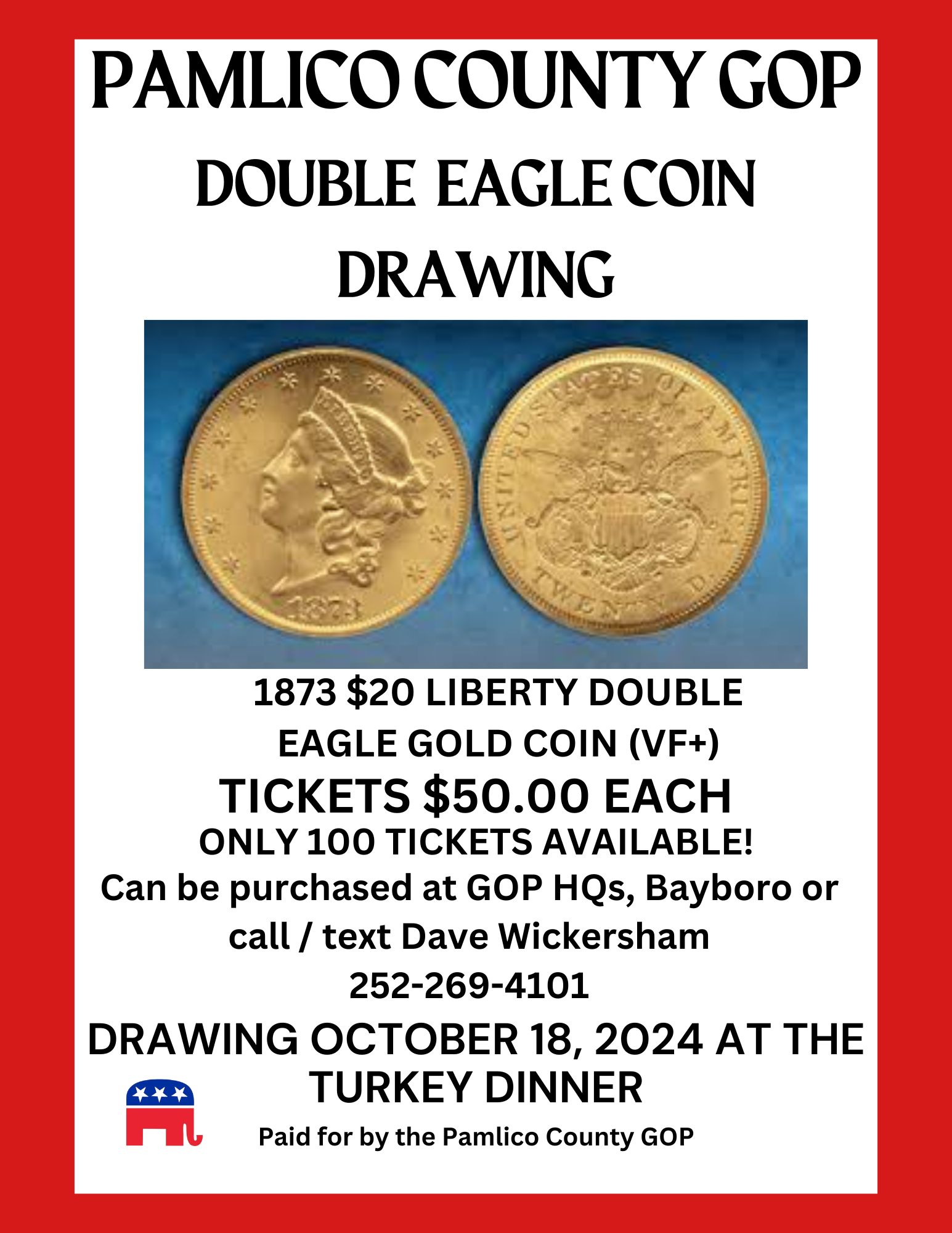 Pamlico County GOP Double Eagle Gold Coin Drawing - Pamlico County ...