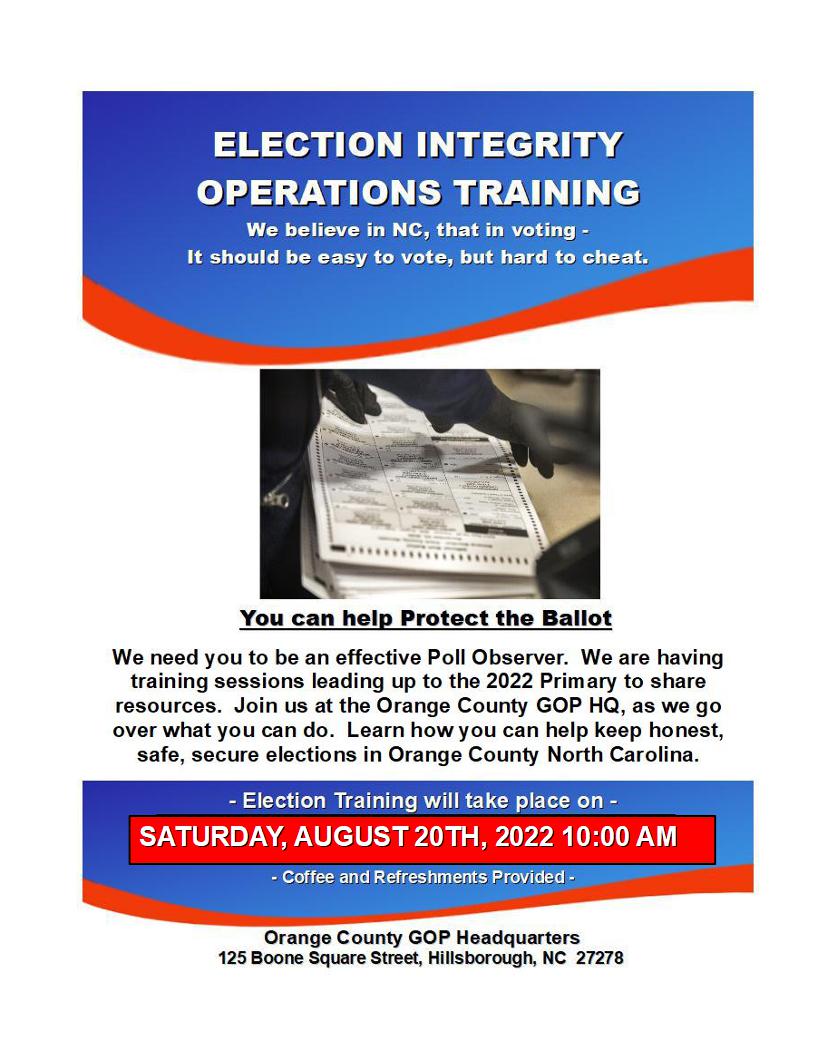 Election Integrity Training 08-20-22 10am - Orange County Republican Party