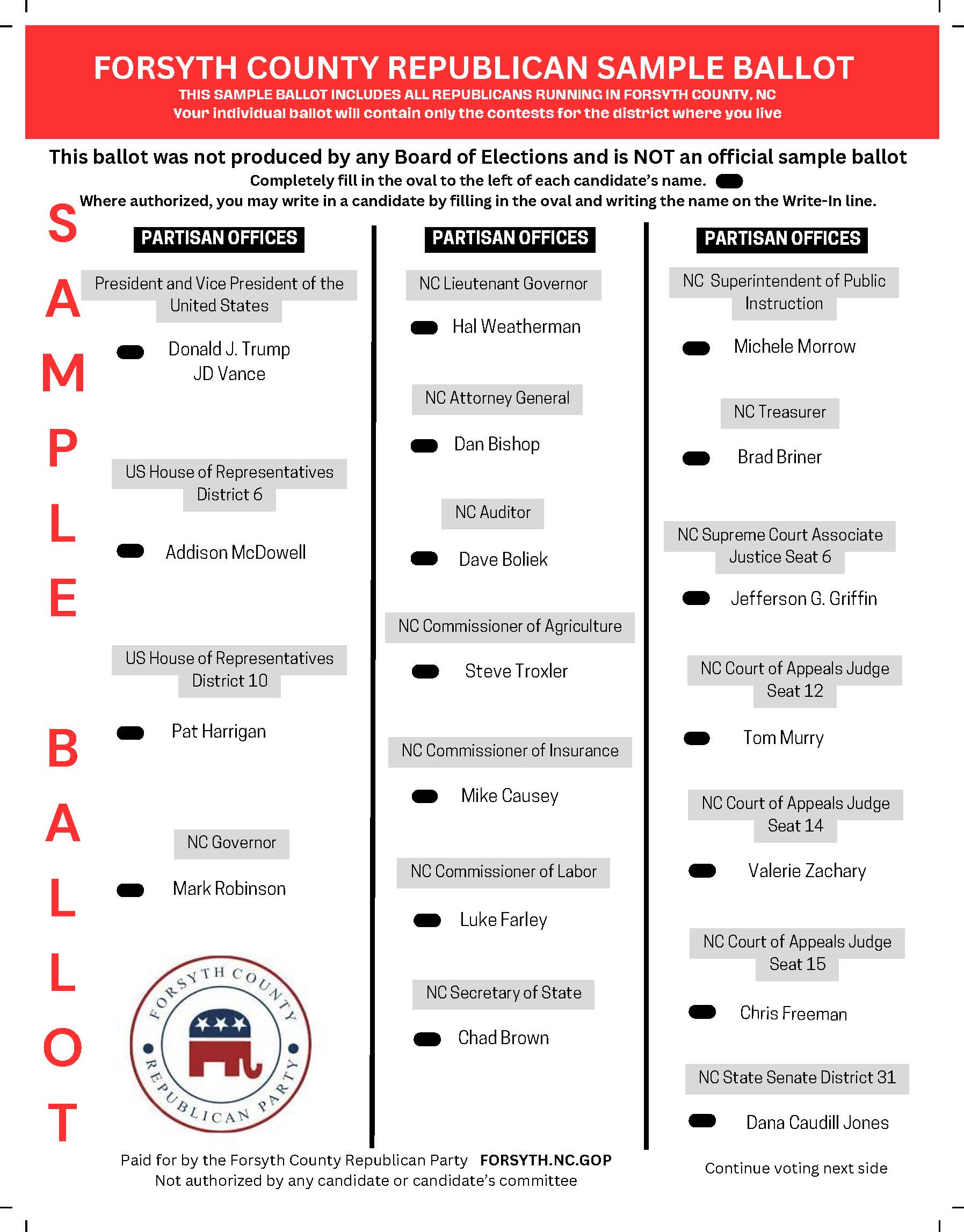 Republican Rundown 11/1/2024 - Forsyth County Republican Party
