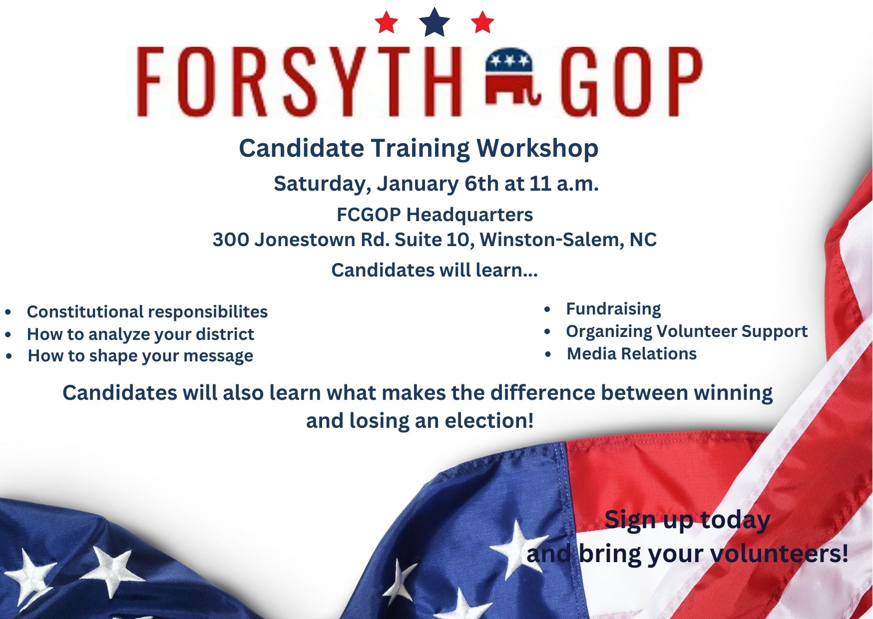 Candidate Training Workshop - Forsyth County Republican Party
