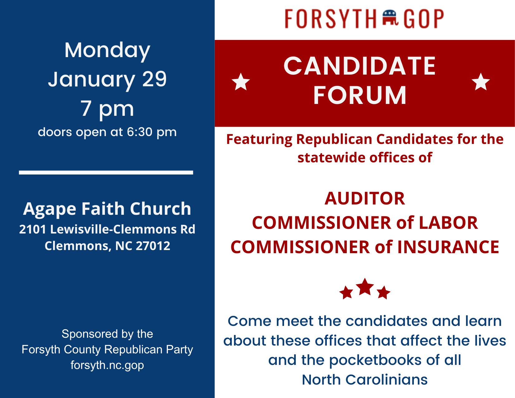 Statewide Candidate Forum - Forsyth County Republican Party