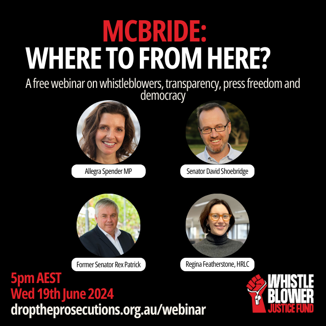 FREE WEBINAR McBride: Where to from here? - Whistleblower Justice Fund