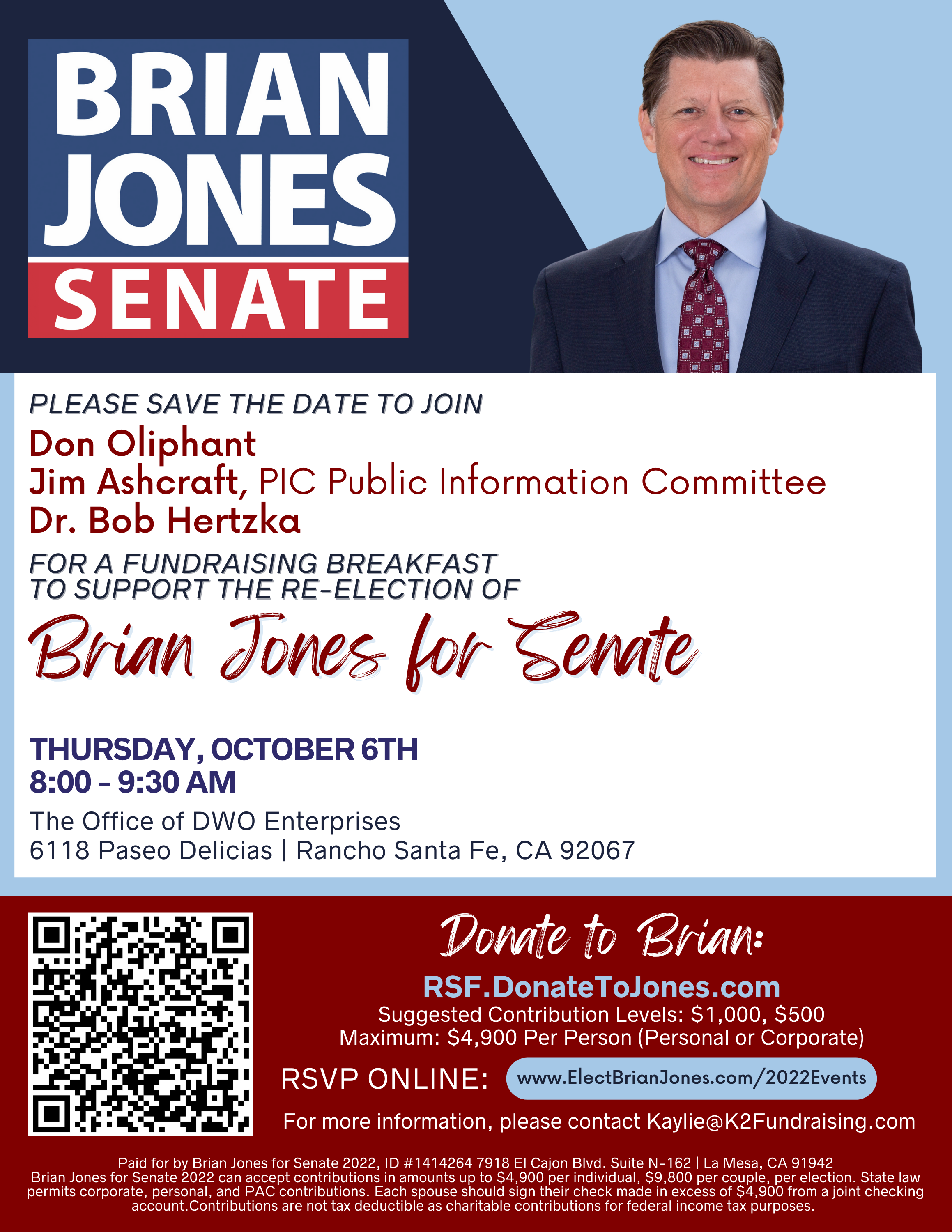 Breakfast Fundraiser - Brian Jones for Senate