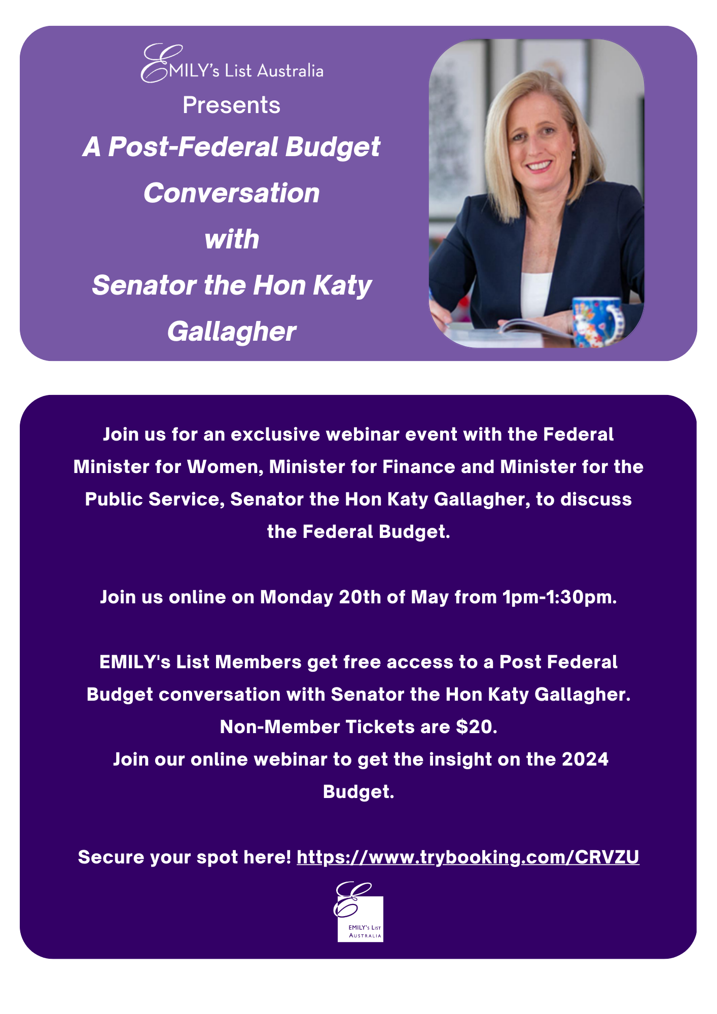 A Post-Federal Budget Conversation with Senator the Hon Katy Gallagher ...